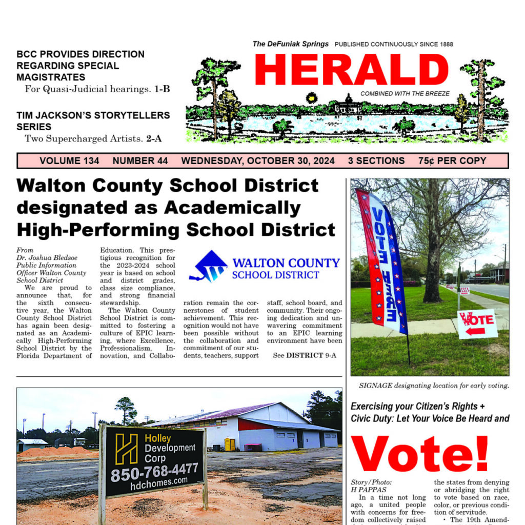 October 30, 2024 Online Edition – The Defuniak Herald-Breeze